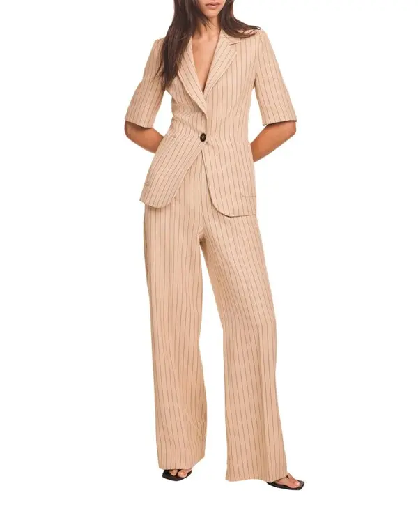 Mint Velvet Pinstripe Short Sleeve Blazer