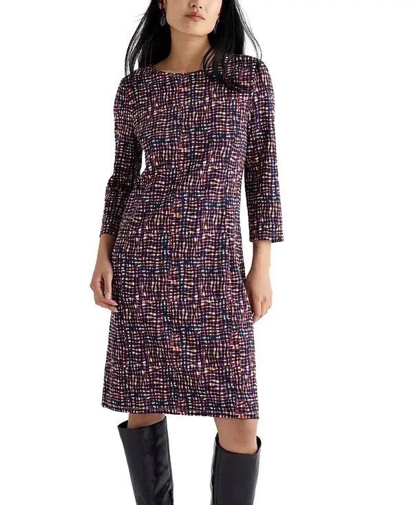 SEASALT CORNWALL Cornish Oak Dress - Inky Weave Beetroot