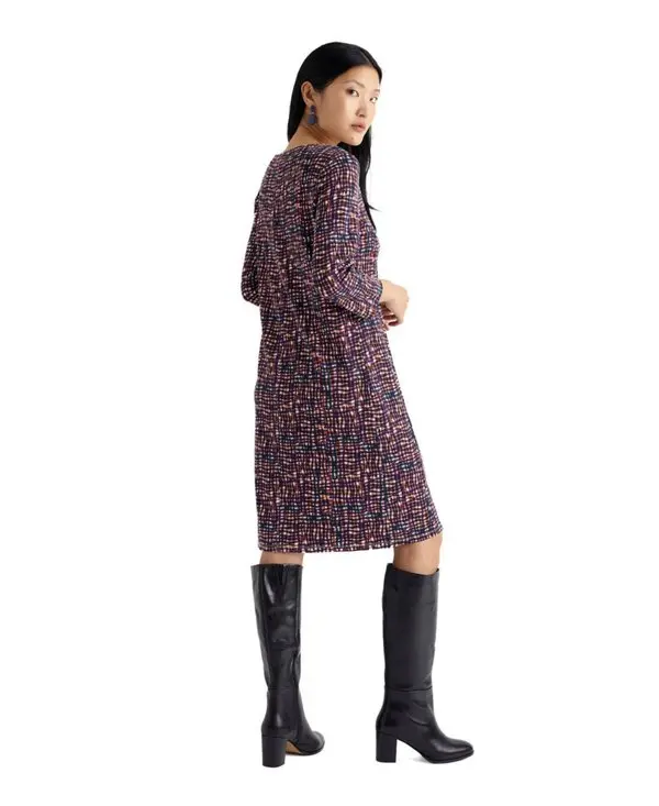 SEASALT CORNWALL Cornish Oak Dress - Inky Weave Beetroot