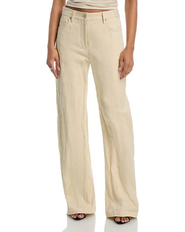 Helmut Lang Crushed High Rise Bootcut Jeans - Muslin