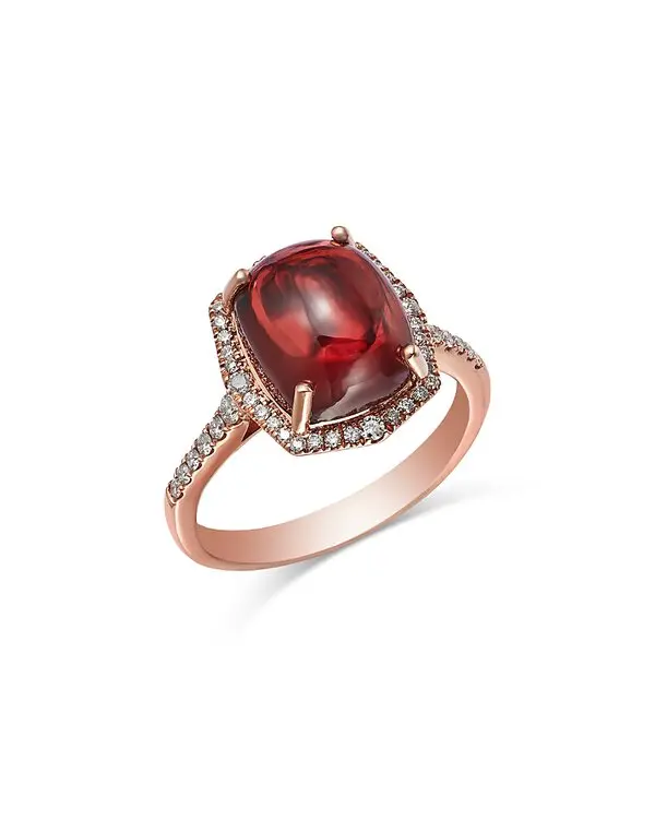 Bloomingdale'S Garnet And Diamond Halo Ring In 14k Rose Gold - Garnet/rose Gold