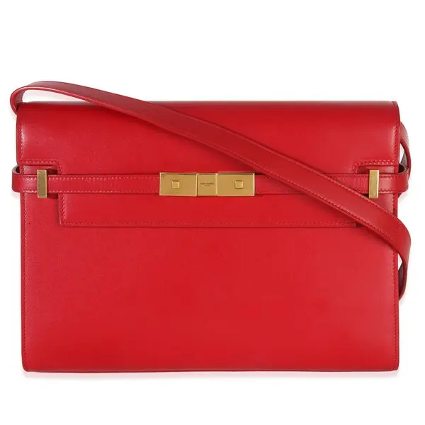 Saint Laurent Calfskin Manhattan Shoulder Bag - Red