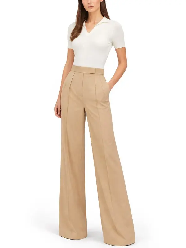 Max Mara Quorum Wide Leg Trousers - Beige