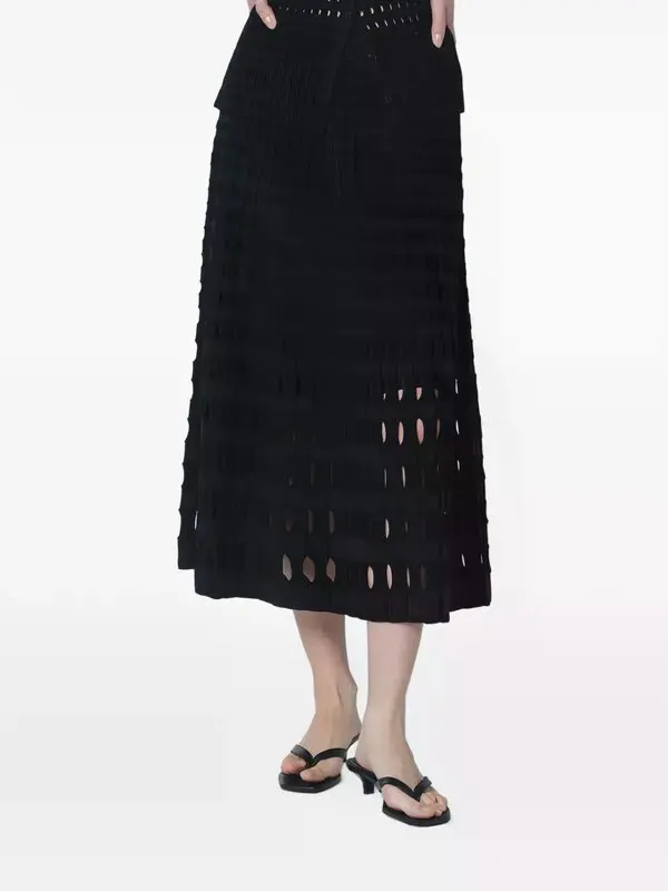 Simkhai Cut-out Pleated Midi Skirt