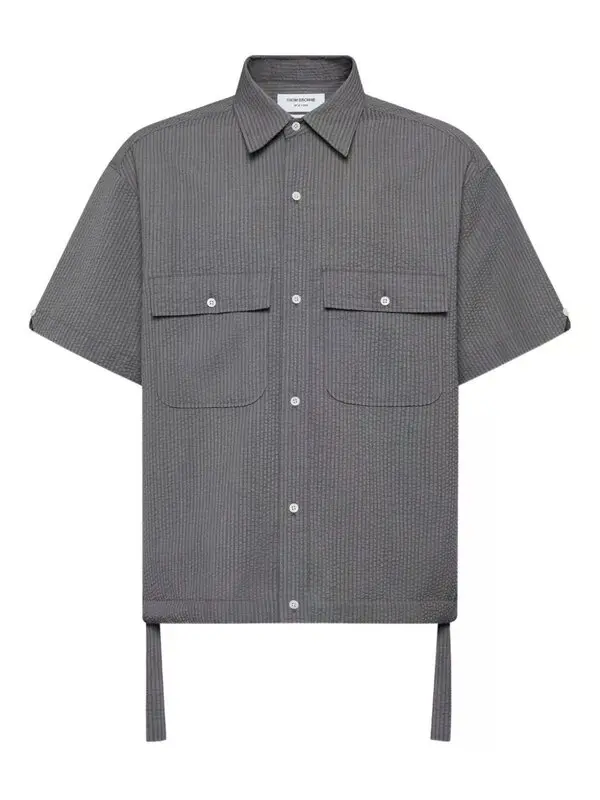 Thom Browne Seersucker Short-sleeve Shirt - Grey