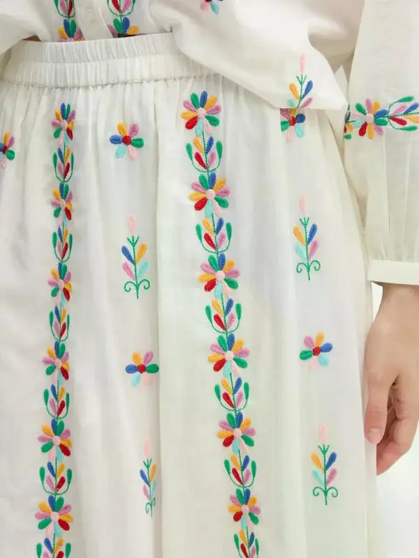 LA PETITE FRANÇAISE Jamal Embroidered Tiered Maxi Skirt