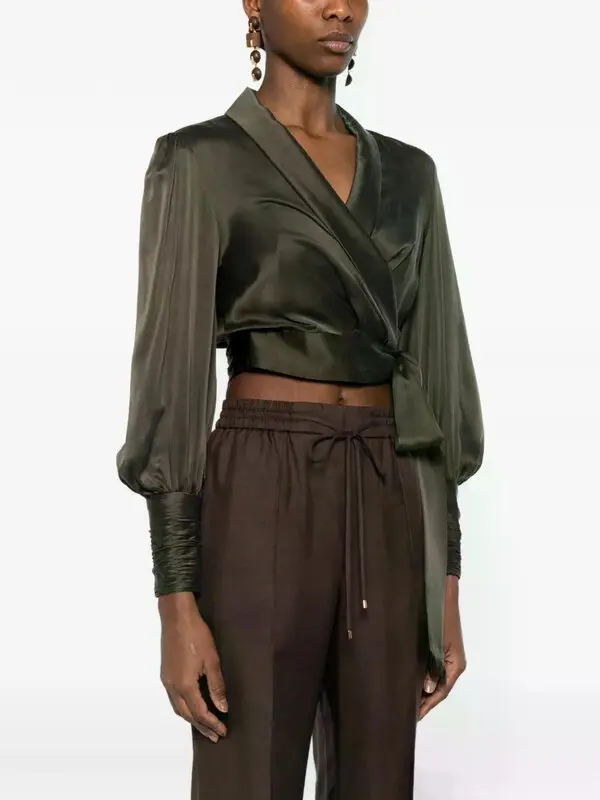 Zimmermann Wrap Long-sleeved Blouse - Green