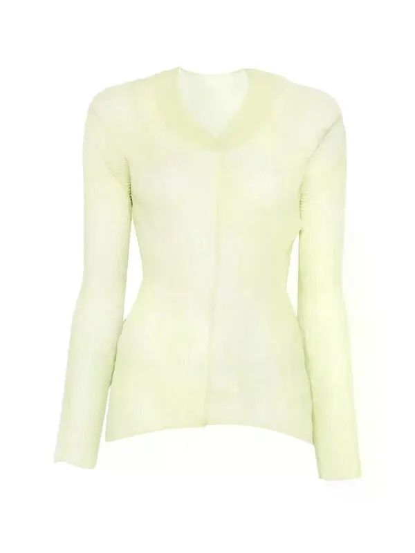 Issey Miyake V-neck Ruffled T-shirt