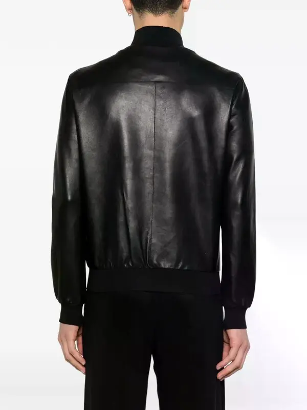 THE JACK LEATHERS Zip-up Leather Bomber Jacket