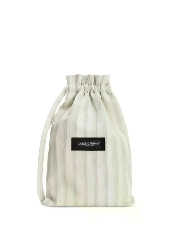Dolce & Gabbana Striped Drawstring Shoulder Bag - Neutrals