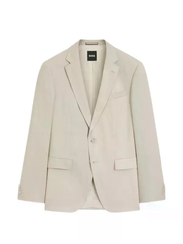 BOSS One Slim-fit Suit Jacket In Virgin Wool Serge - Neutrals