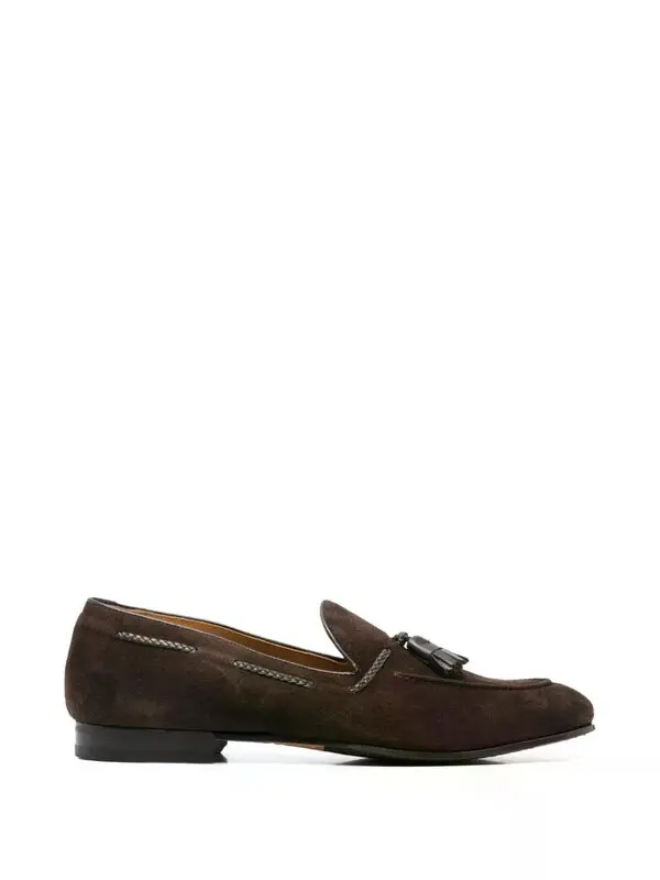 CALCE Tassel Trim Loafers - Brown