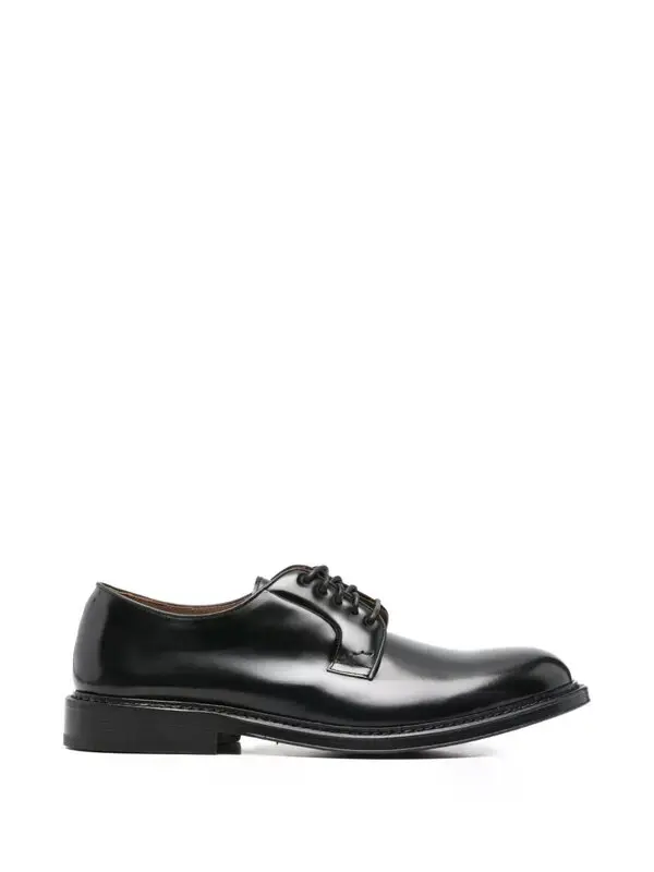 CALCE Lace-up Flat Derby Shoes - Black