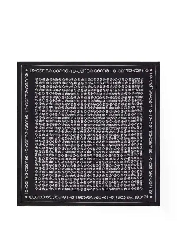 10 CORSO COMO Patterned Scarf - Black