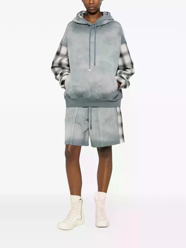 FENG CHEN WANG Check-pattern Sleeve Hoodie