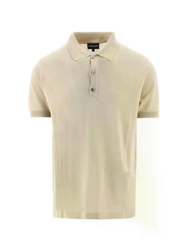 Emporio Armani Buttoned Polo Shirt - Neutrals