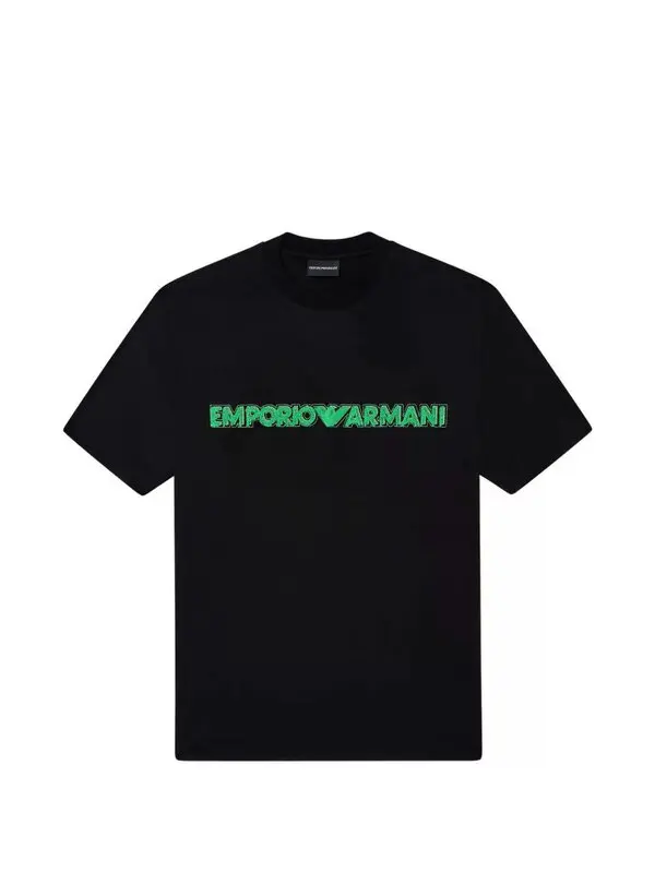 Emporio Armani Lyocell Blend Jersey T-shirt With Soft-touch Embossed Logo