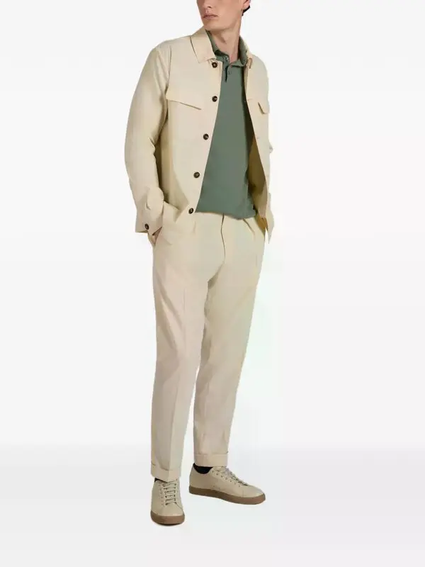 Incotex Pleated Tapered Cotton Trousers - Neutrals