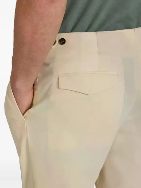 Incotex Pleated Tapered Cotton Trousers - Neutrals
