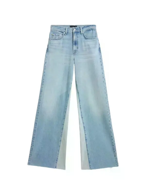 7 For All Mankind Flared Contrast Panel Jeans