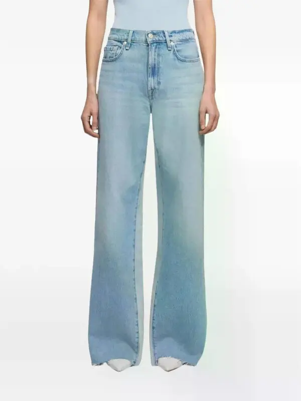 7 For All Mankind Flared Contrast Panel Jeans