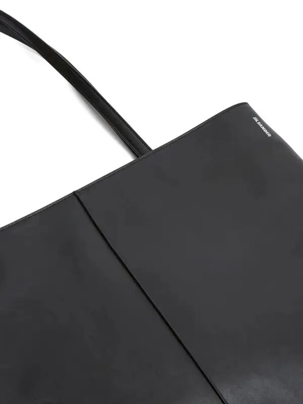 JIL SANDER Linea Leather Tote Bag - Black