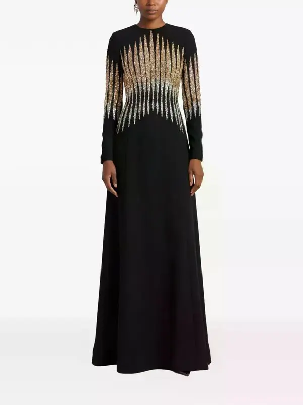 DINA MELWANI Embellished Gown - Black