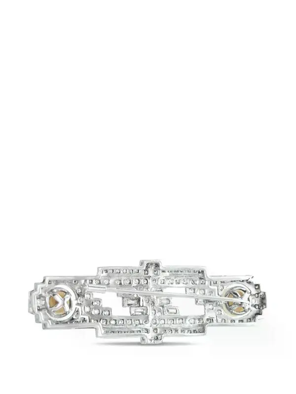 LB EXCLUSIVE Art Deco Diamond And Pearl Brooch
