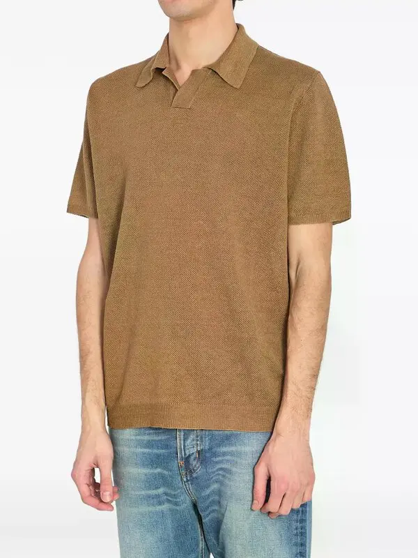 ROBERTO COLLINA Ribbed Short-sleeve Polo Shirt - Green