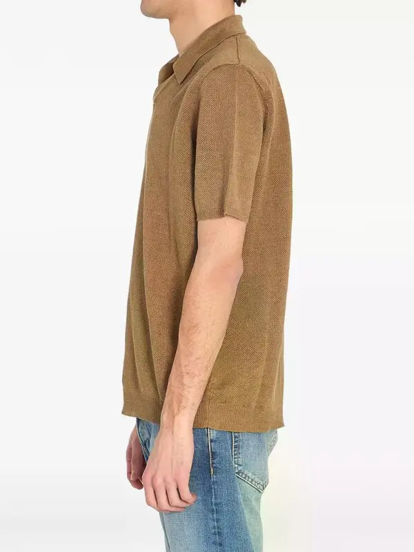 ROBERTO COLLINA Ribbed Short-sleeve Polo Shirt - Green