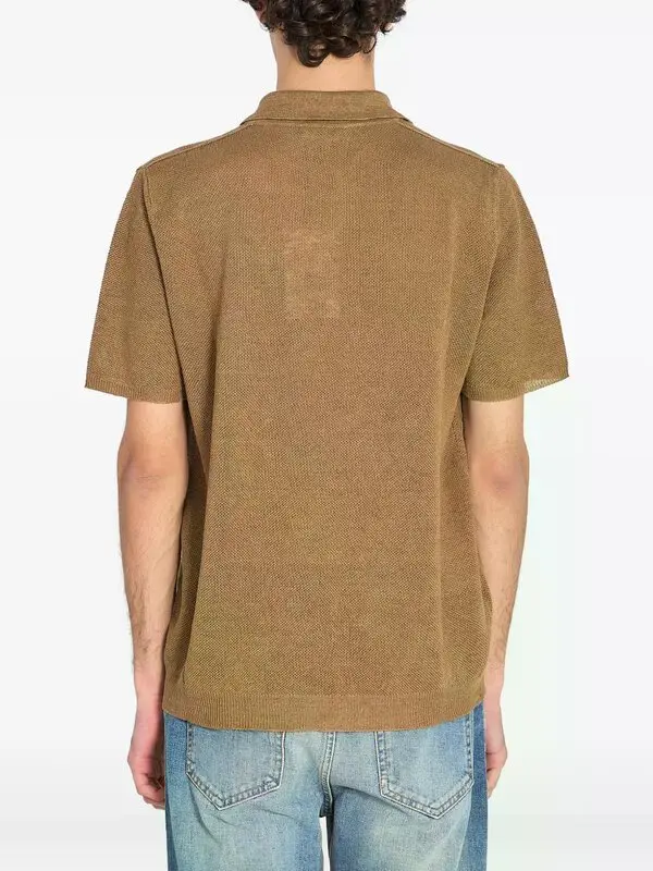 ROBERTO COLLINA Ribbed Short-sleeve Polo Shirt - Green