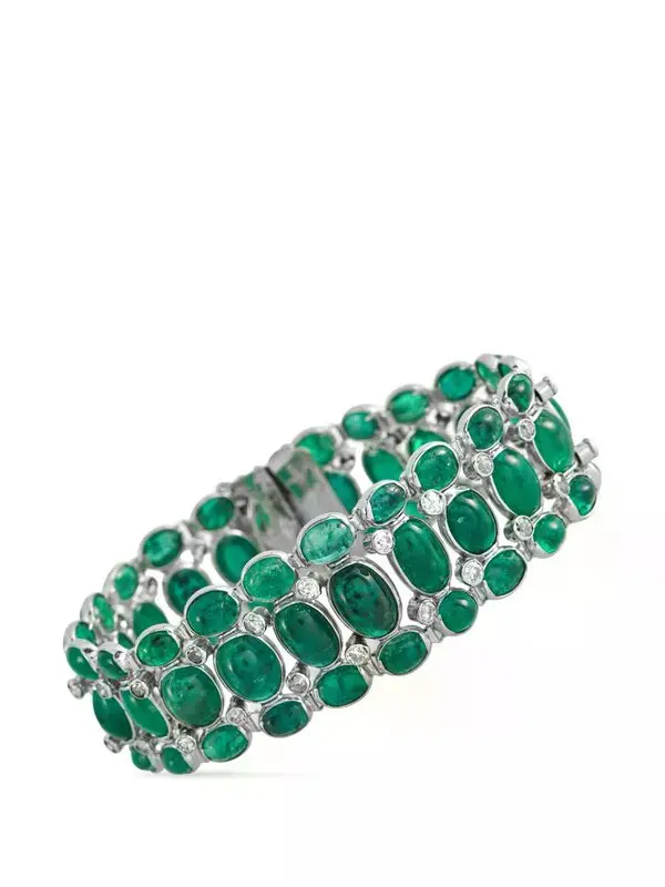 LB EXCLUSIVE Emerald And Diamond Bracelet - Silver