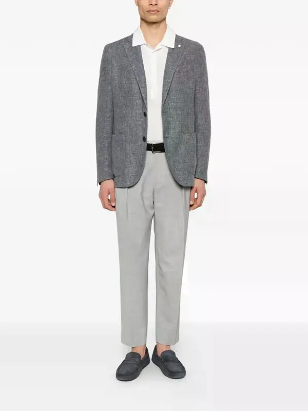 LUIGI BIANCHI Button Pin Blazer - Blue