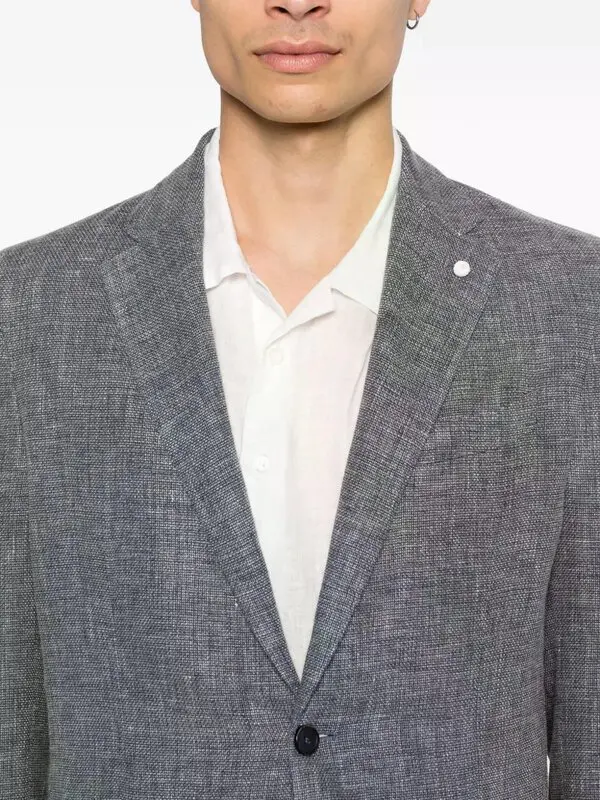 LUIGI BIANCHI Button Pin Blazer - Blue