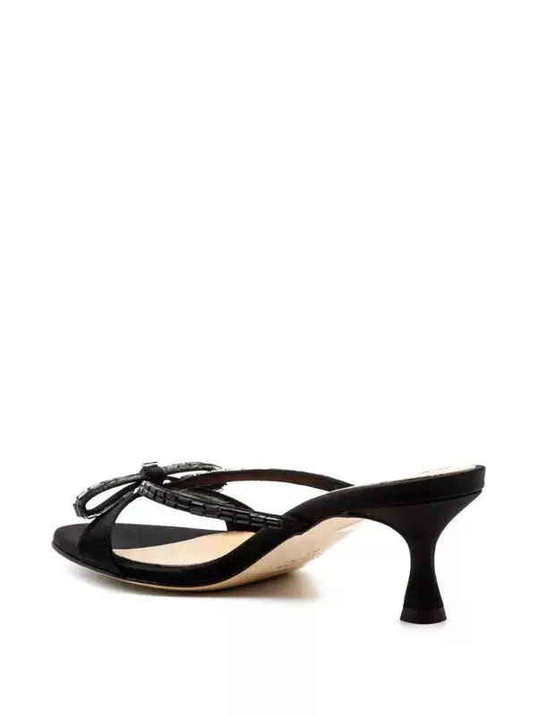 CHANTAL Jewel-effect Appliqué Satin Sandals