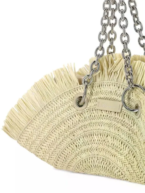 Blumarine Fringed Tote Bag - Neutrals