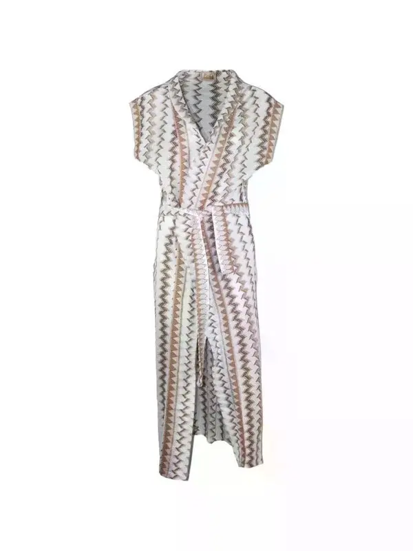 Pho Firenze Zigzag Kimono Dress - White
