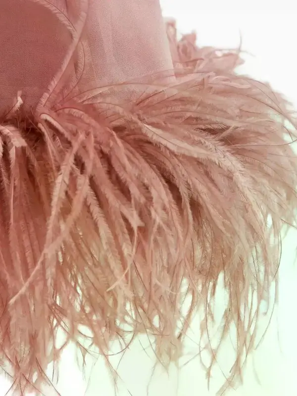 16Arlington Davis Tie-neck Feather Dress - Pink