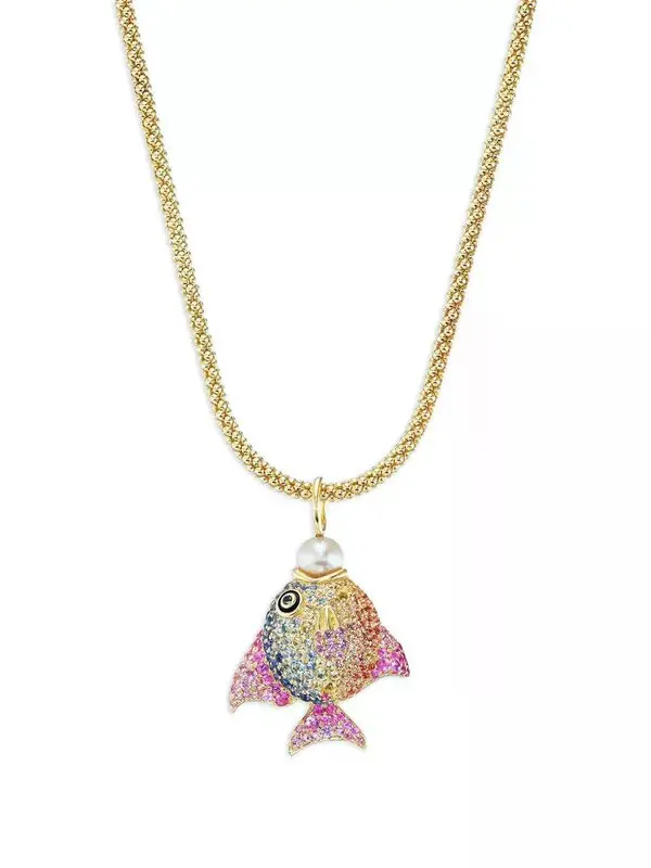 EMILY P. WHEELER Multi-stone Fish Pendant Necklace - Gold