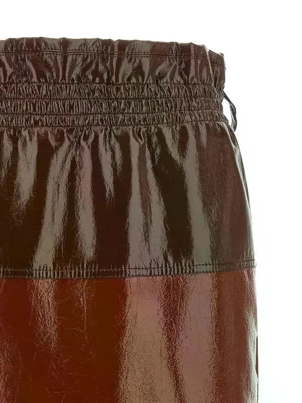 Saint Laurent Colourblock Paper-bag Skirt - Brown
