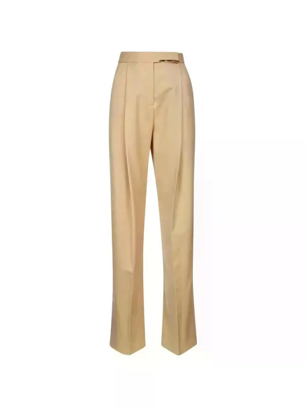Elisabetta Franchi Logo-plaque Trousers - Neutrals
