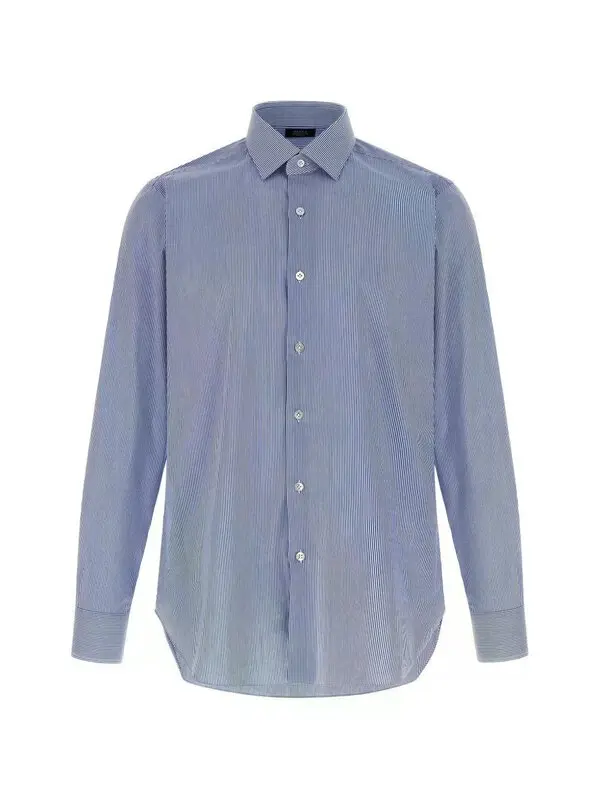 BARBA NAPOLI Striped Buttoned Cotton Shirt