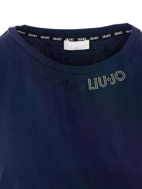 Liu Jo Strass Logo T-shirt - Blue