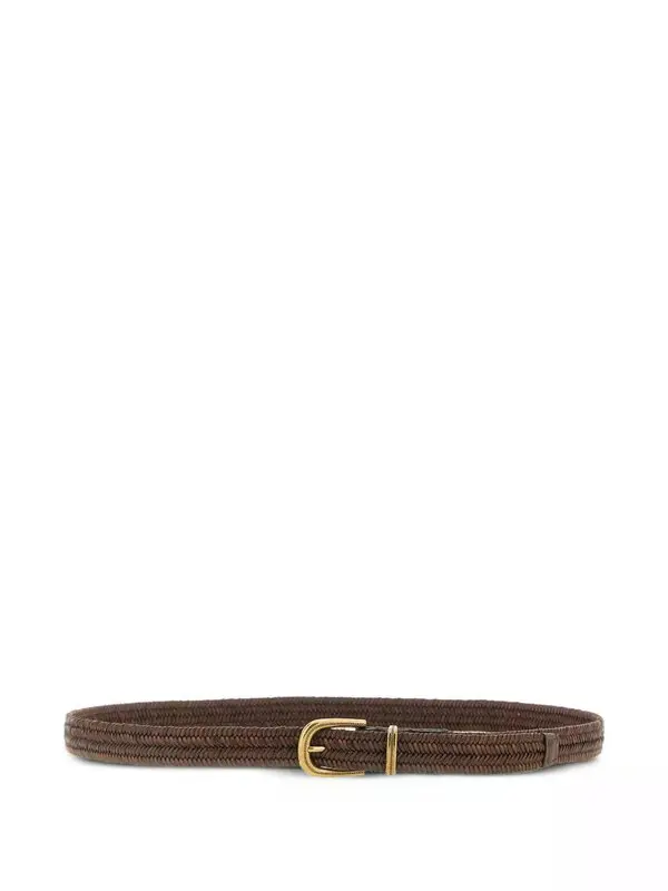 Brunello Cucinelli Braided Buckle Belt - Brown
