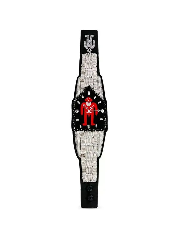 WALTER VAN BEIRENDONCK Beaded-appliqué Bracelet - Black