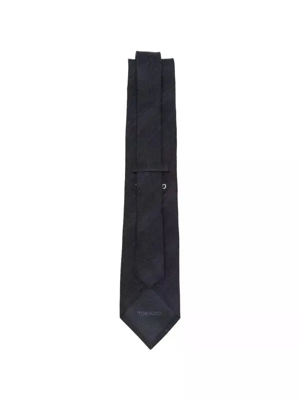 TOM FORD Striped Silk Neck Tie - Black