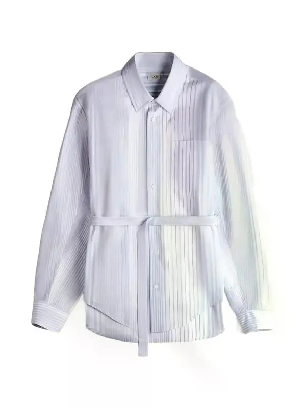 TOD'S Striped Belted Shirt