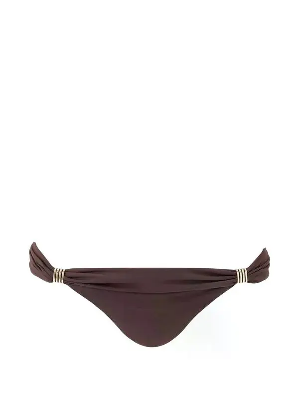 Melissa Odabash Grenada Ring-detail Gathered Bikini Bottoms - Brown