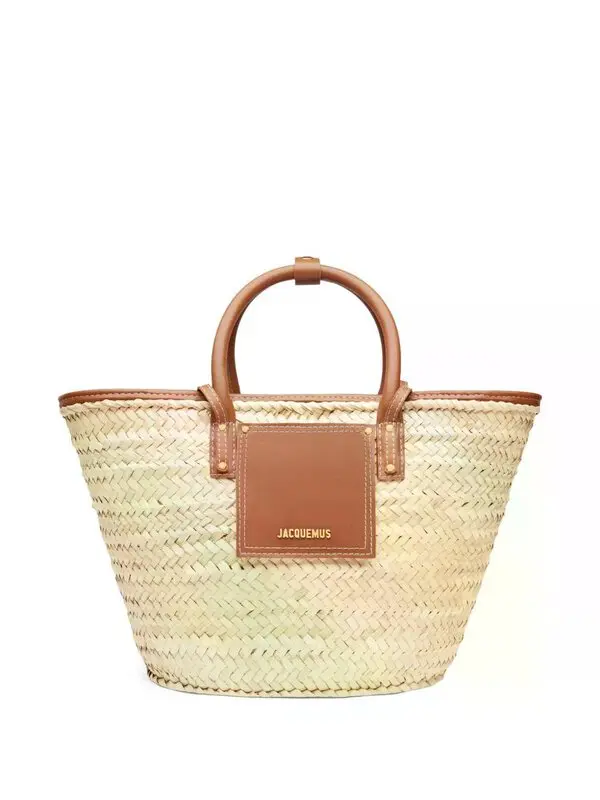 Jacquemus Soli Straw Tote Bag - Neutrals