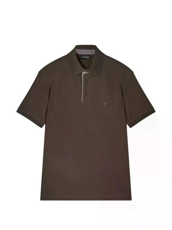 Emporio Armani Logo-detail Polo Shirt - Brown